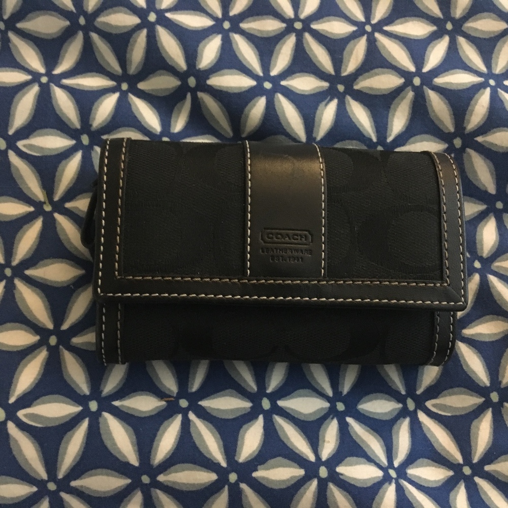 Coach Signature Stripe Wallet - Gem